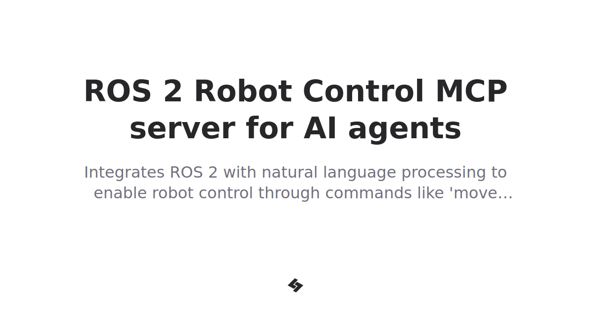 ROS 2 Robot Control MCP server for AI agents