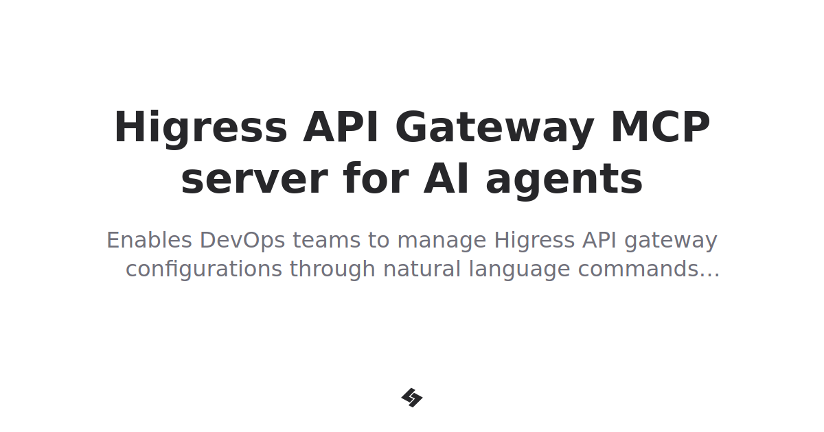 Higress API Gateway MCP server for AI agents