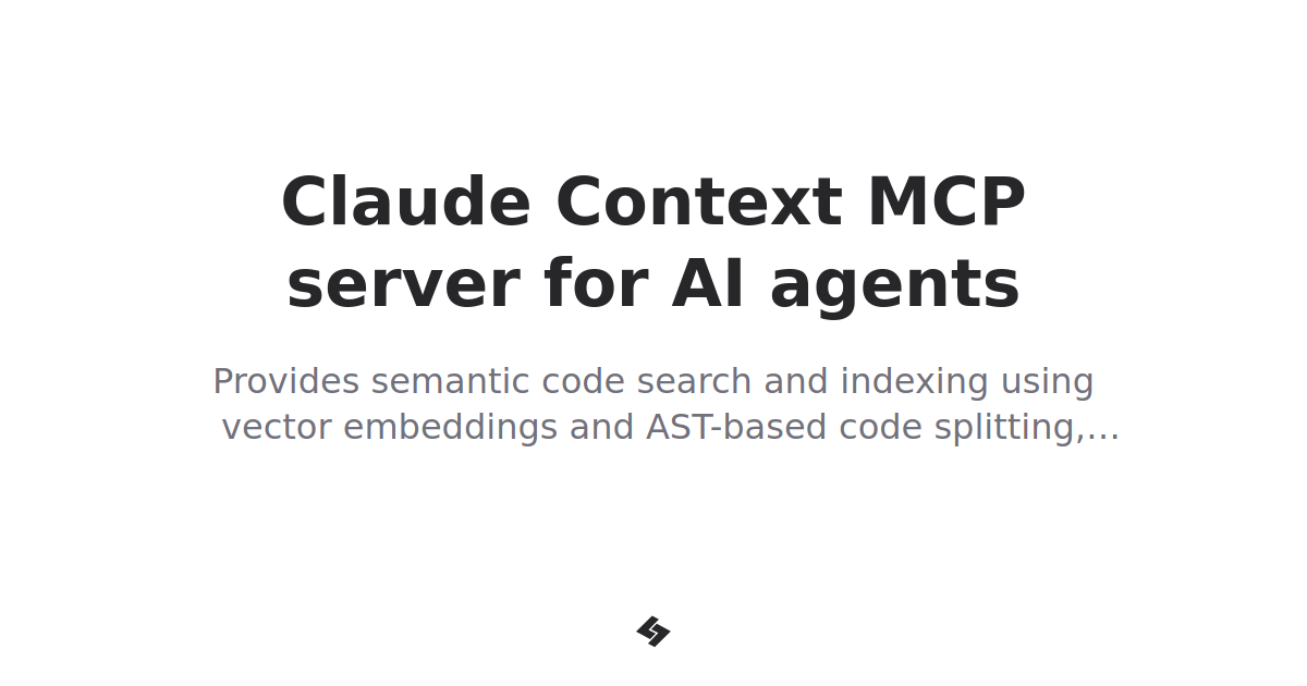 Claude Context MCP server for AI agents