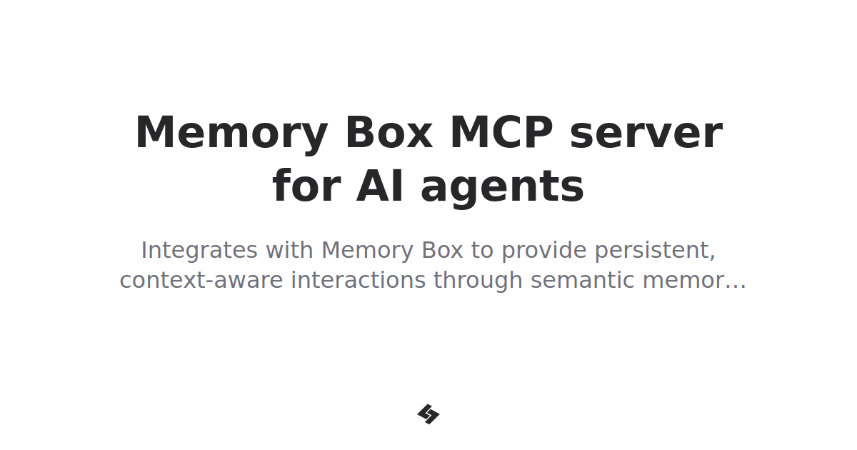 Memory Box MCP server for AI agents