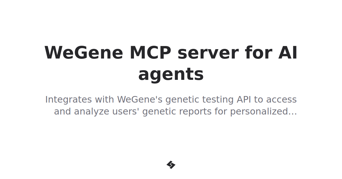WeGene MCP server for AI agents
