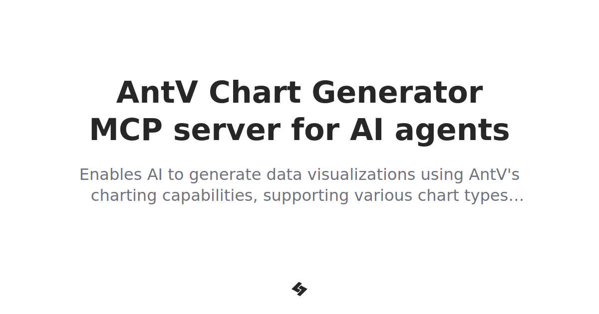 AntV Chart Generator MCP server for AI agents
