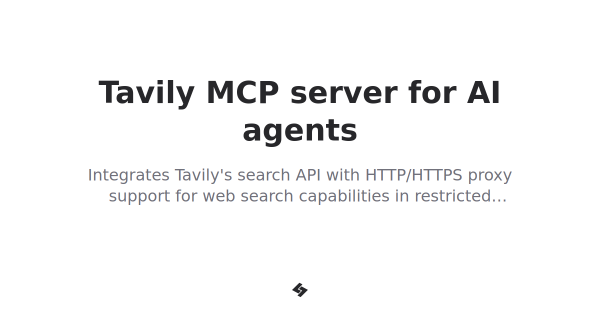 Tavily MCP server for AI agents