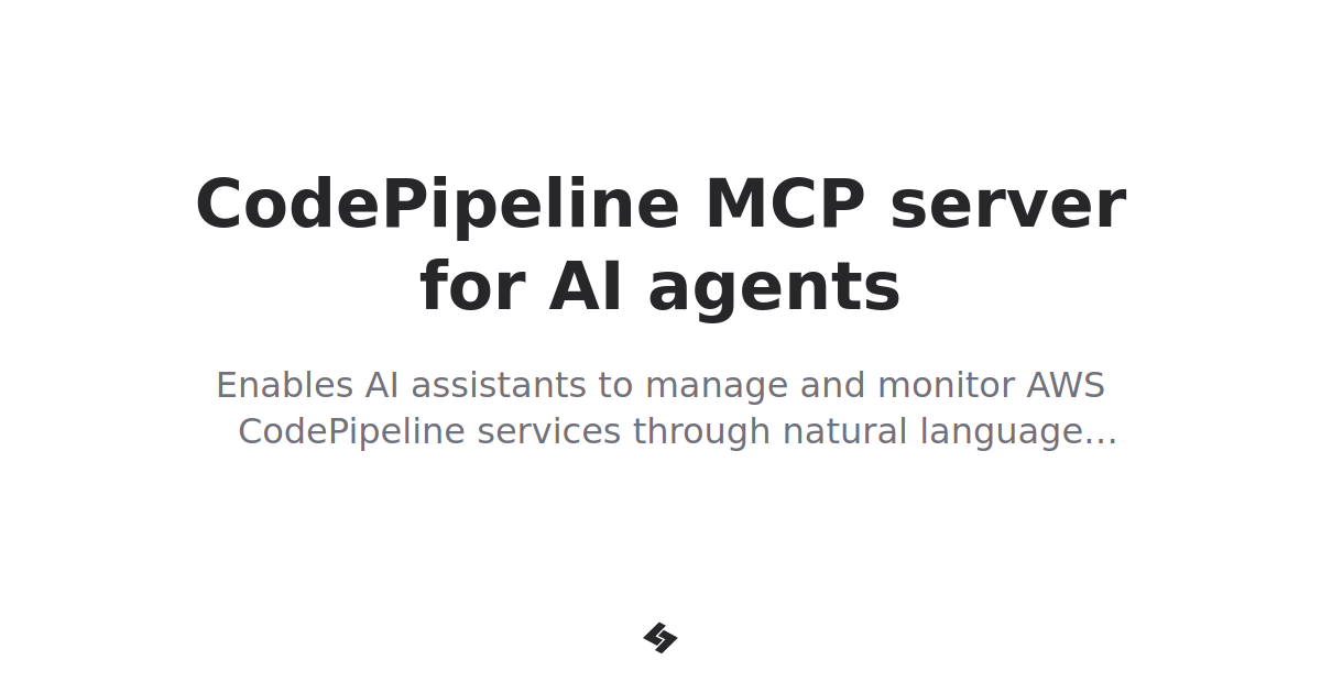 CodePipeline MCP server for AI agents