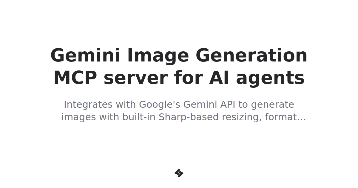 Gemini Image Generation MCP server for AI agents
