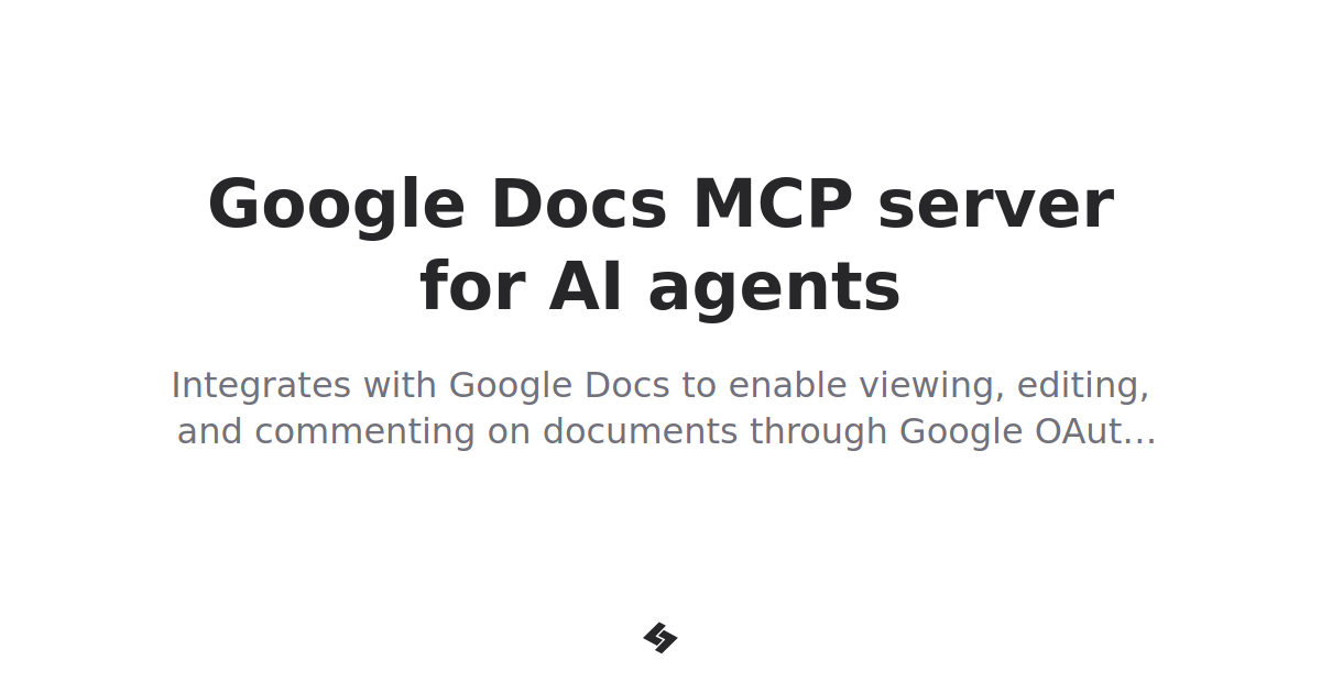 Google Docs MCP server for AI agents
