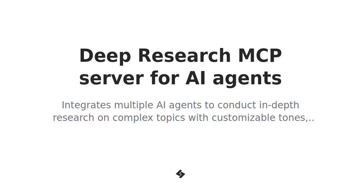 Deep Research MCP server for AI agents