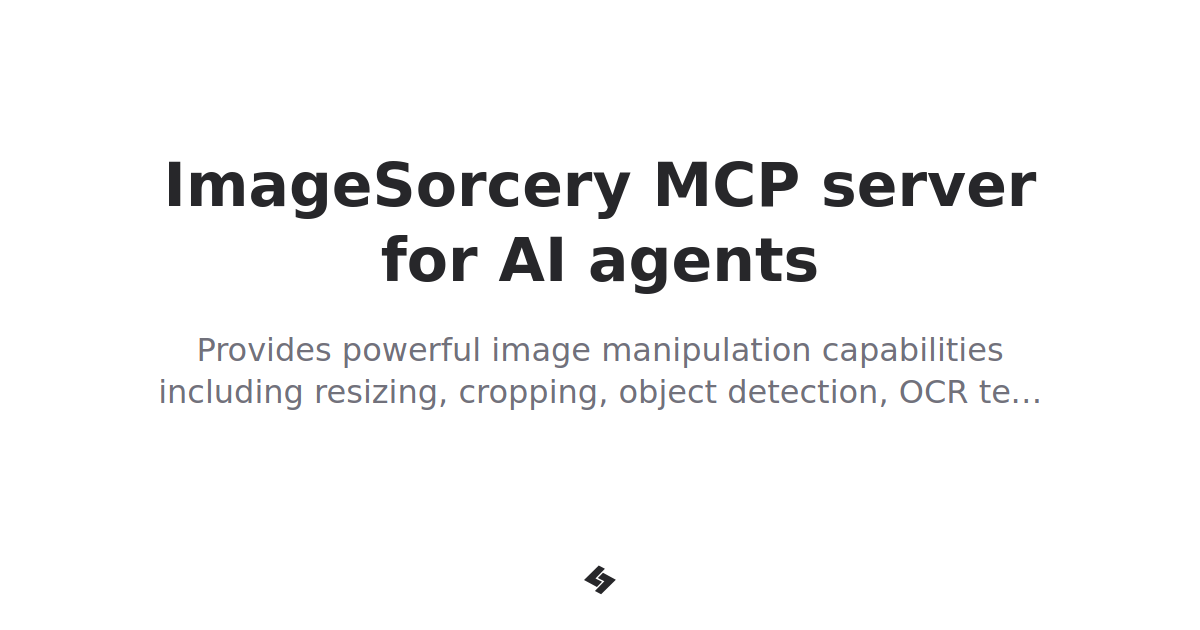 ImageSorcery MCP server for AI agents