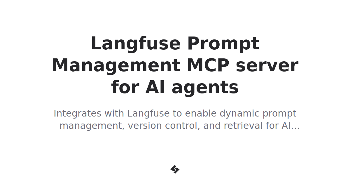 Langfuse Prompt Management MCP server for AI agents
