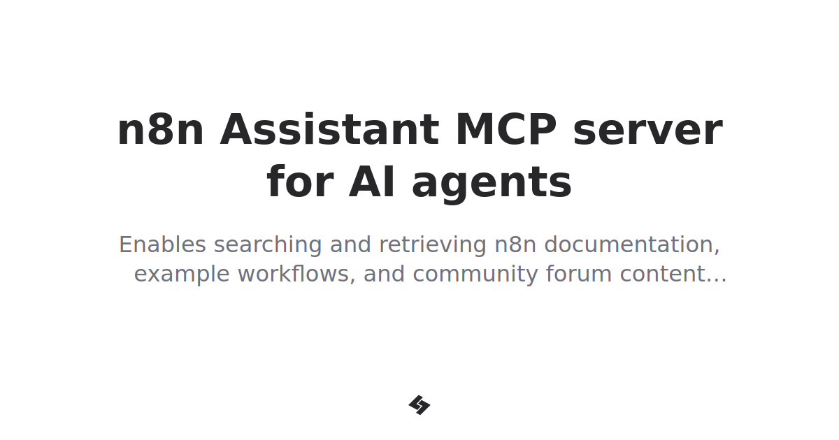 n8n Assistant MCP server for AI agents