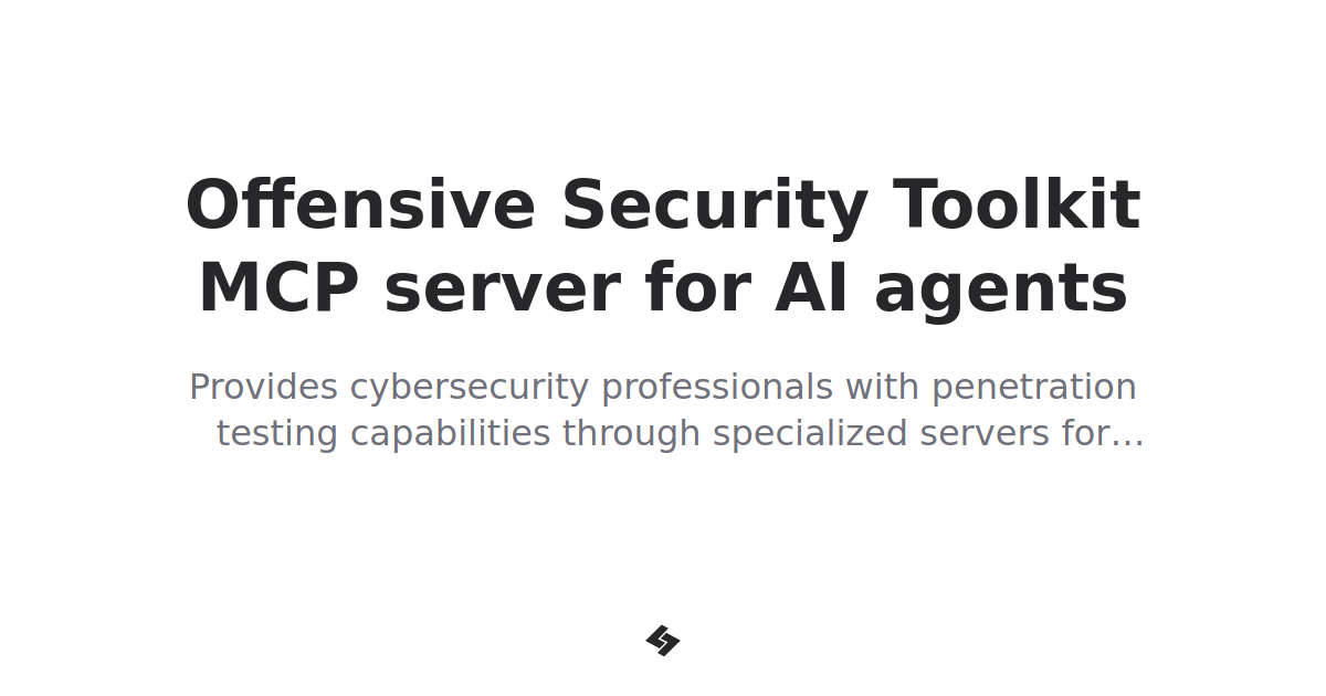 Offensive Security Toolkit MCP server for AI agents