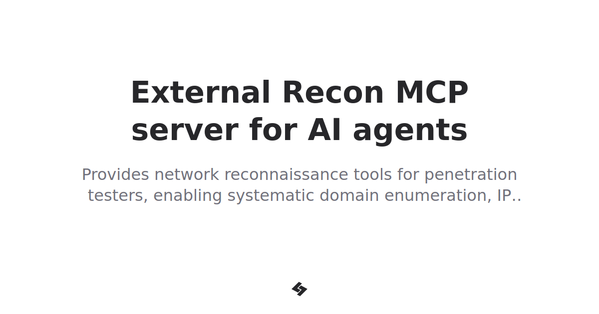 External Recon MCP server for AI agents