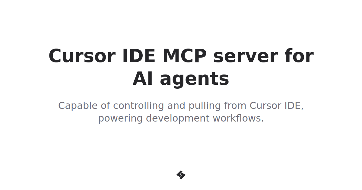 Cursor IDE MCP server for AI agents