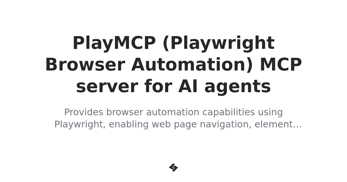 PlayMCP (Playwright Browser Automation) MCP server for AI agents
