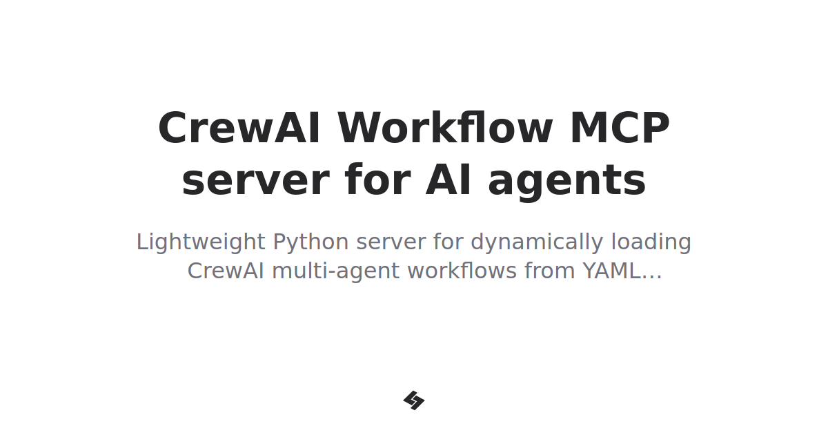 CrewAI Workflow MCP server for AI agents