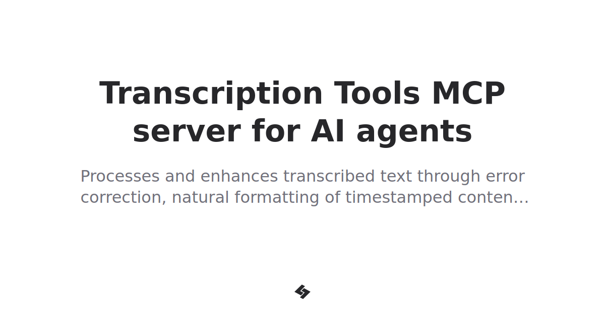 Transcription Tools MCP server for AI agents