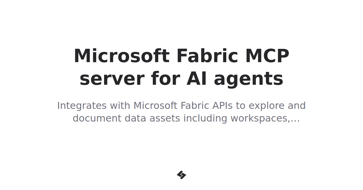 Microsoft Fabric MCP server for AI agents