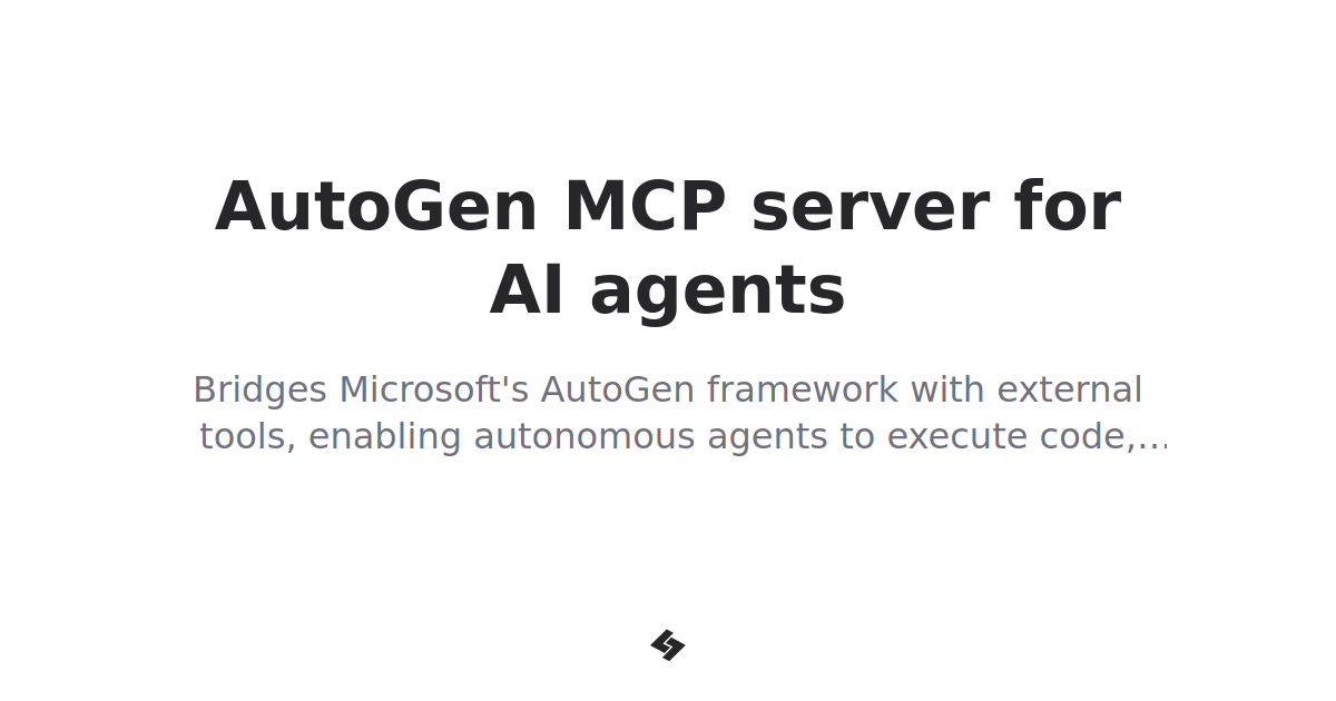 AutoGen MCP server for AI agents