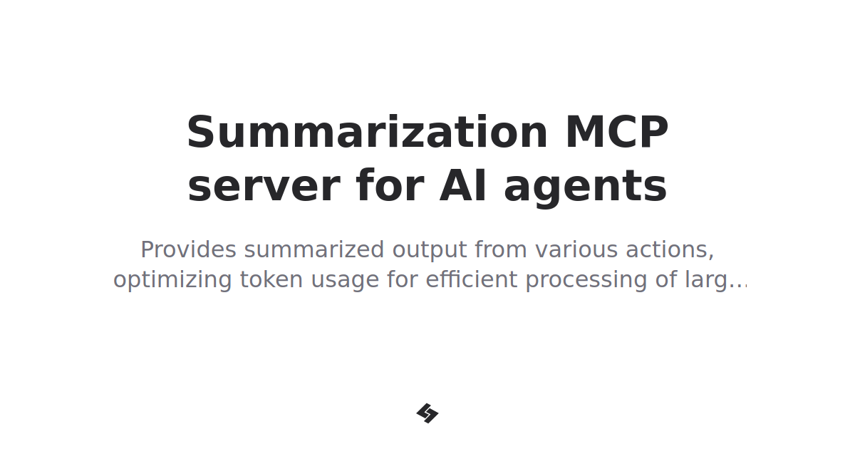 Summarization MCP server for AI agents