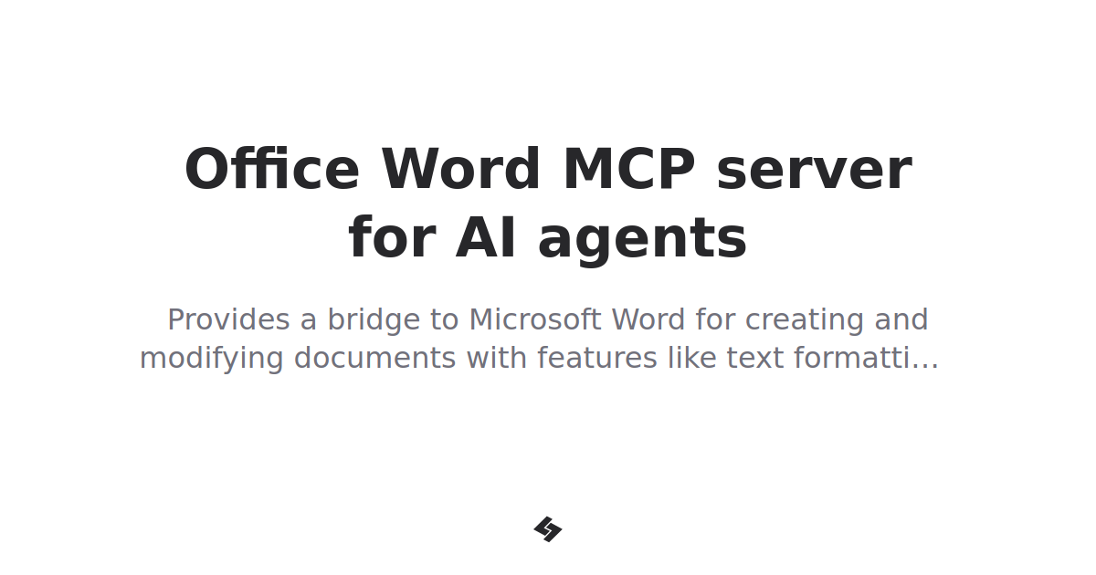 Office Word MCP server for AI agents