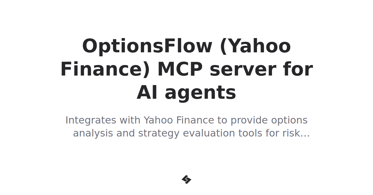 OptionsFlow (Yahoo Finance) MCP server for AI agents
