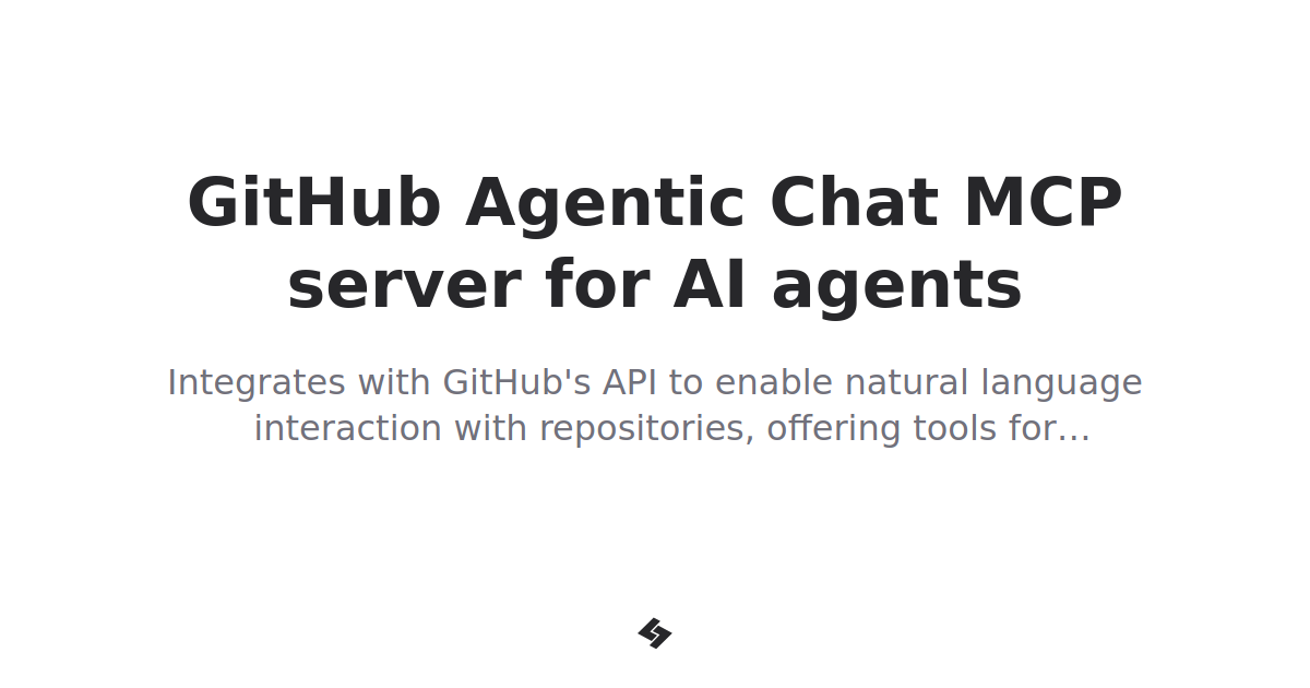 GitHub Agentic Chat MCP server for AI agents