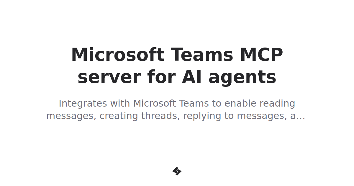Microsoft Teams MCP server for AI agents