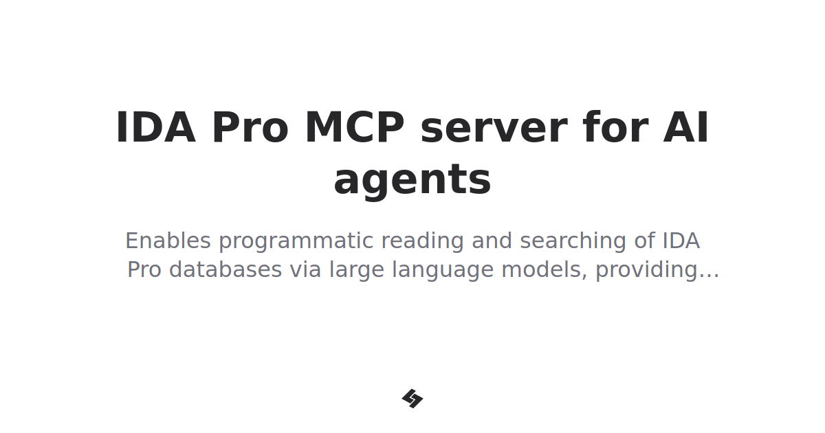IDA Pro MCP server for AI agents