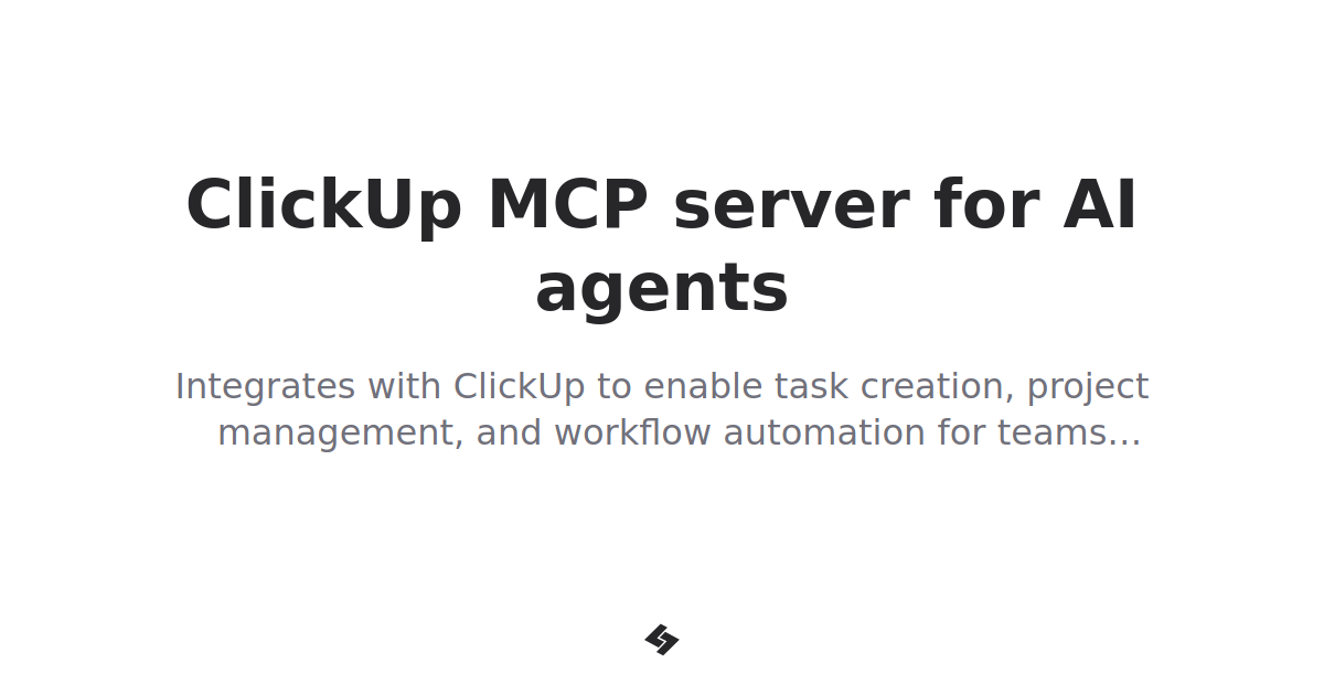 ClickUp MCP server for AI agents