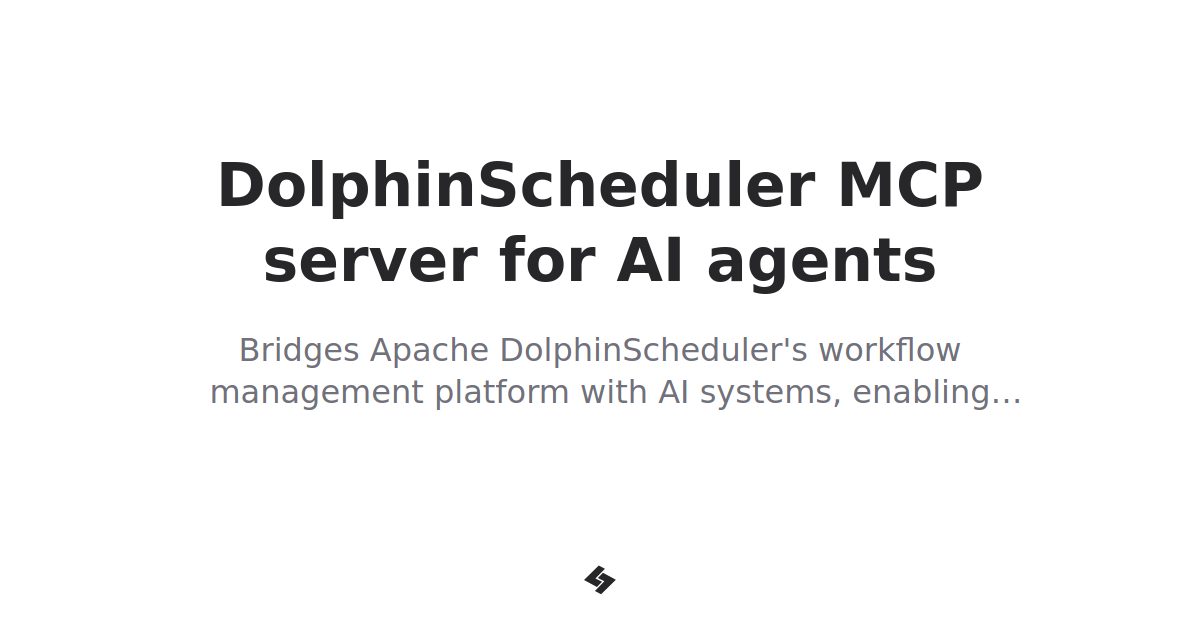 DolphinScheduler MCP server for AI agents