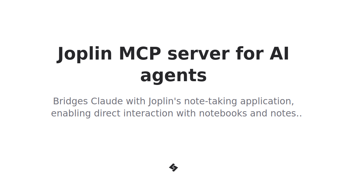 Joplin MCP server for AI agents