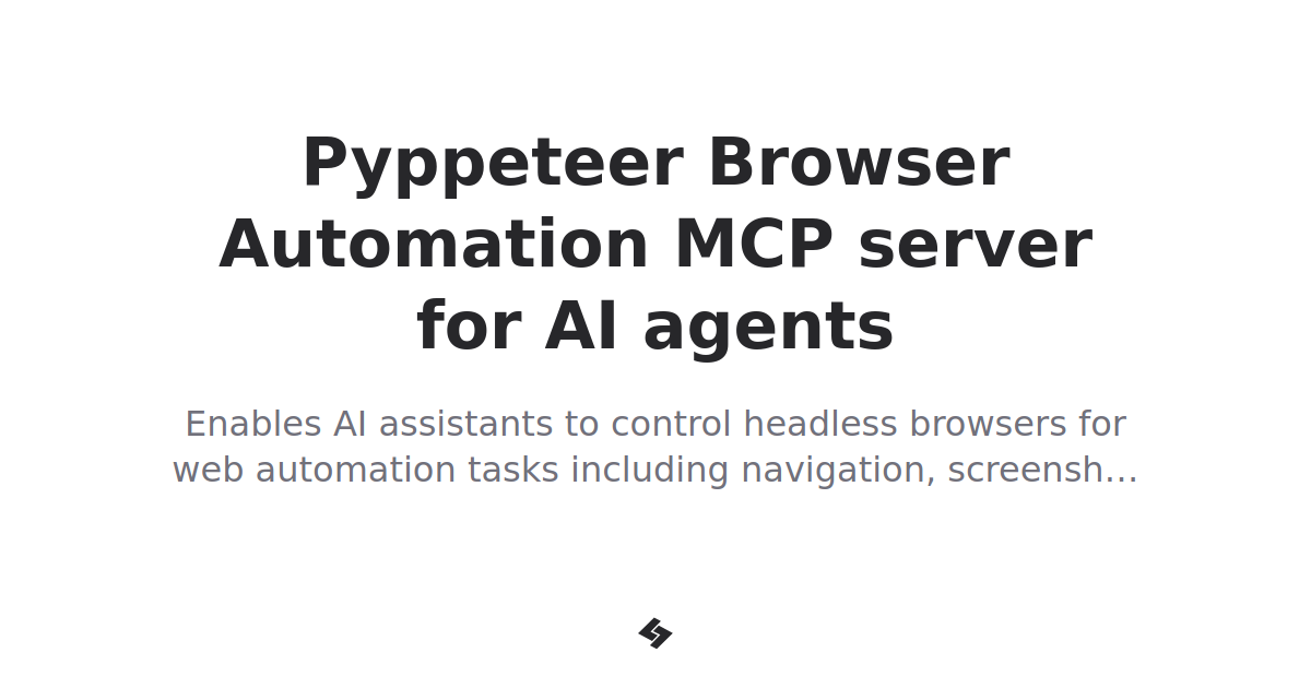 Pyppeteer Browser Automation MCP server for AI agents
