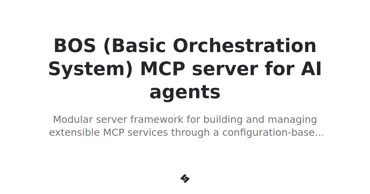 BOS (Basic Orchestration System) MCP server for AI agents