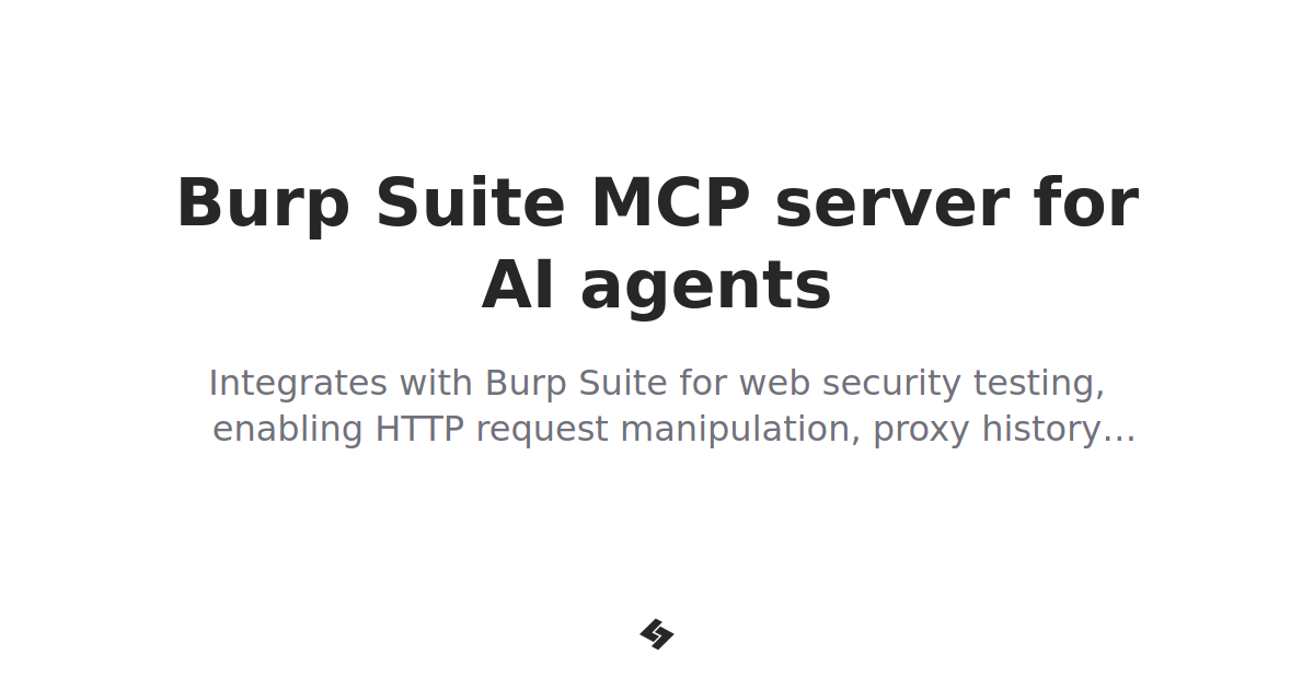Burp Suite MCP server for AI agents