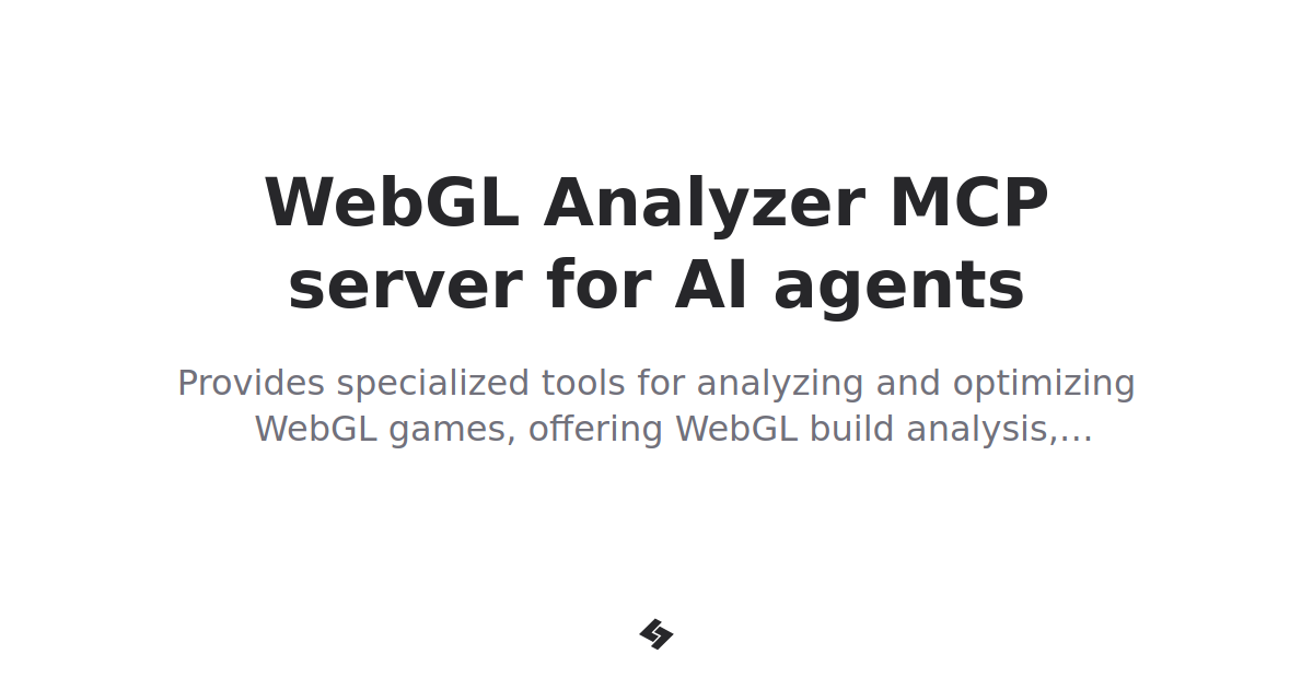 WebGL Analyzer MCP server for AI agents