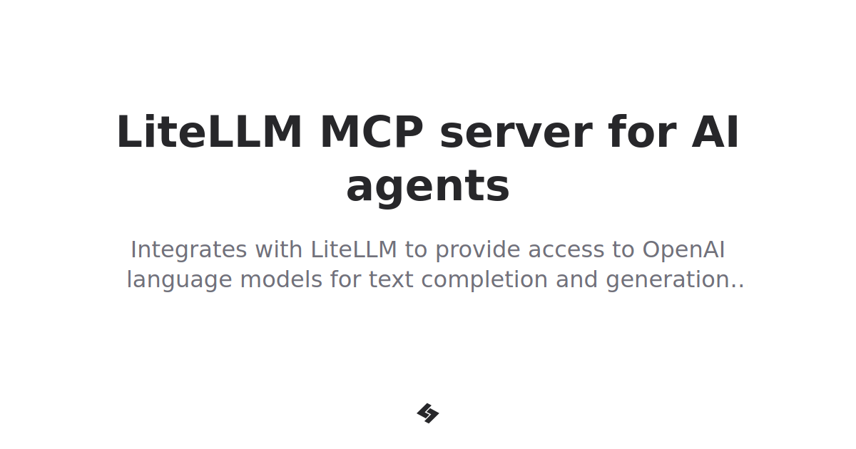 LiteLLM MCP server for AI agents