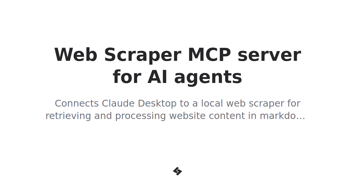 Web Scraper MCP server for AI agents