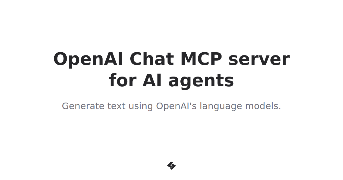 OpenAI Chat MCP server for AI agents