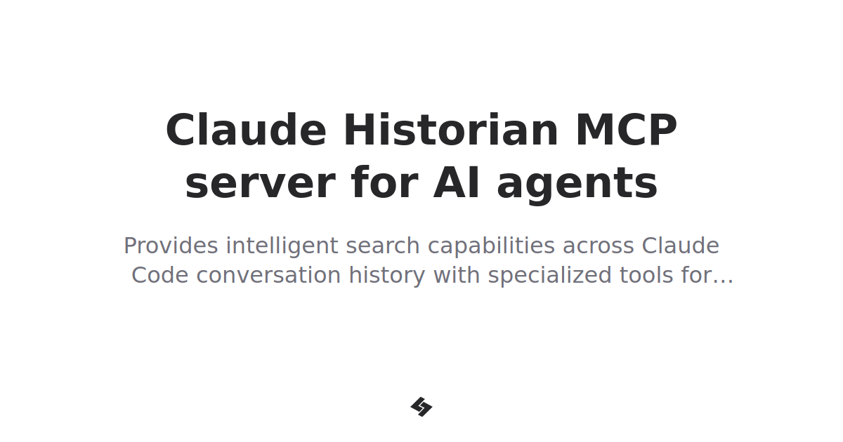 Claude Historian MCP server for AI agents
