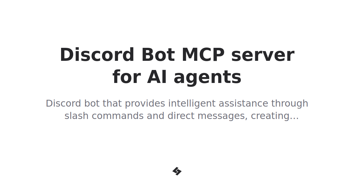 Discord Bot MCP server for AI agents