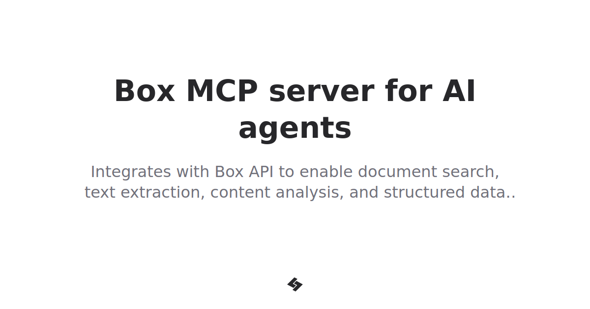 Box MCP server for AI agents