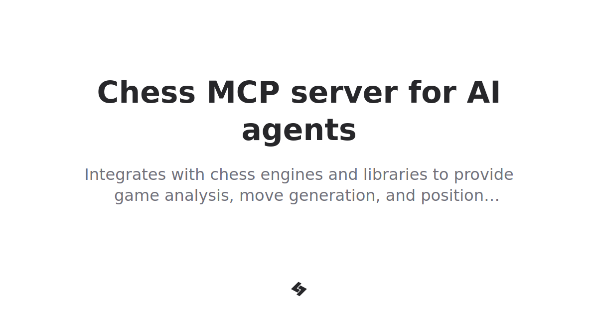 Chess MCP server for AI agents