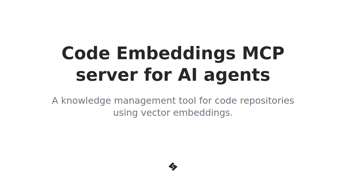 Code Embeddings MCP server for AI agents