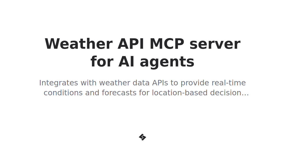 Weather API MCP server for AI agents