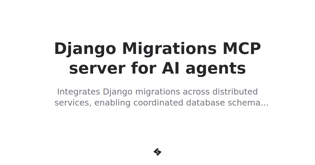 Django Migrations MCP server for AI agents