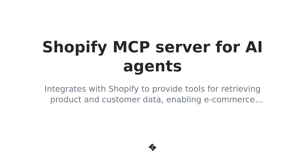 Shopify MCP server for AI agents