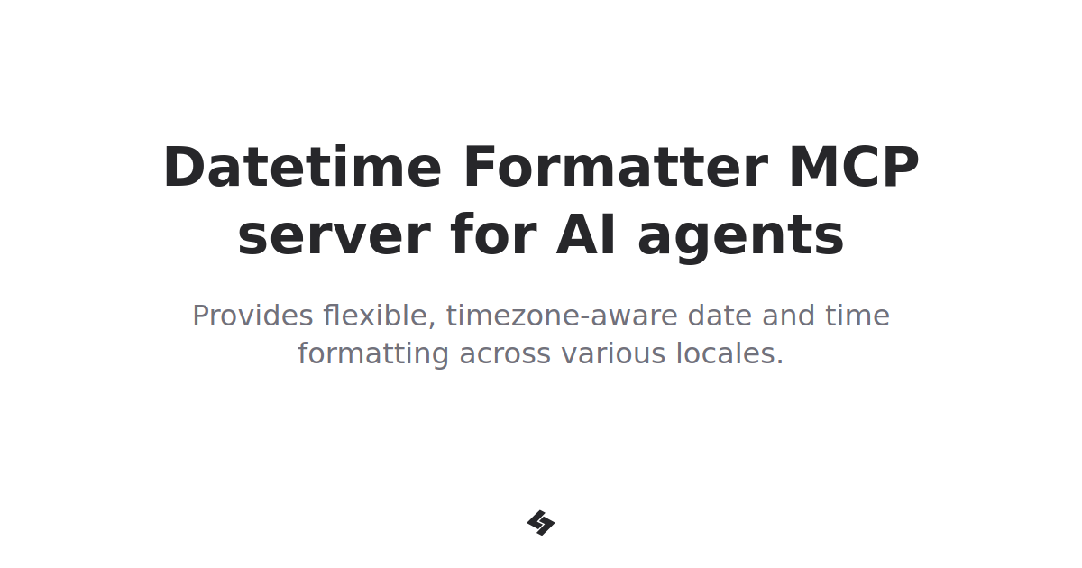 Datetime Formatter MCP server for AI agents