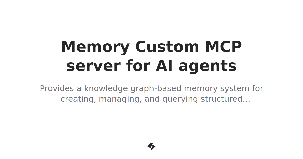 Memory Custom MCP server for AI agents