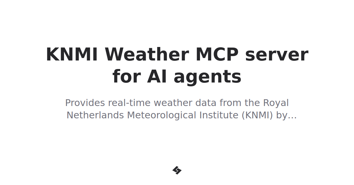 KNMI Weather MCP server for AI agents