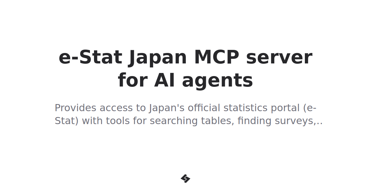 e-Stat Japan MCP server for AI agents